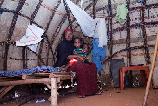Somali Nomadic Family Inside Their Hut Editorial Stock Photo - Stock ...