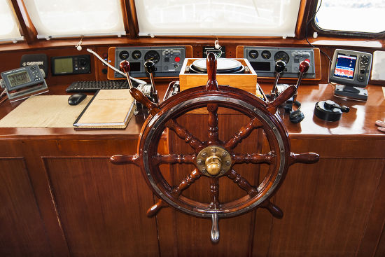 Steering Wheel On Bridge Pelagian Liveaboard Editorial Stock Photo ...