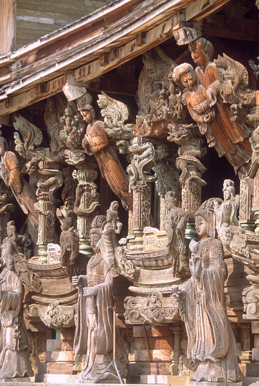 Wooden Sculptures Celestial Body Deva Holding Editorial Stock Photo ...