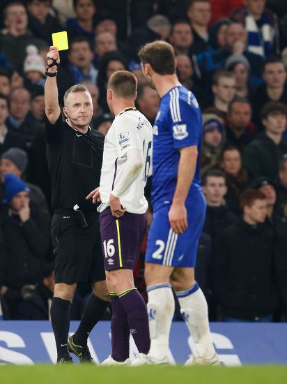 Referee Jonathan Moss Gives James Mccarthy Editorial Stock Photo ...