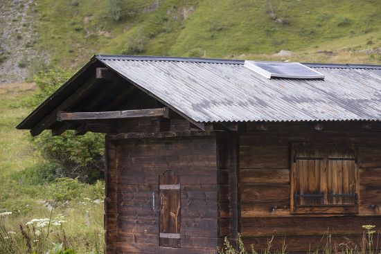 Solar Panels On Mountain Huts Chalet Editorial Stock Photo - Stock ...