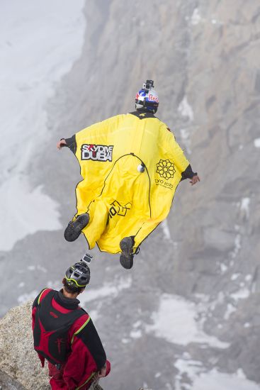 Base Jumpers Wearing Wing Suites Jump Editorial Stock Photo - Stock ...