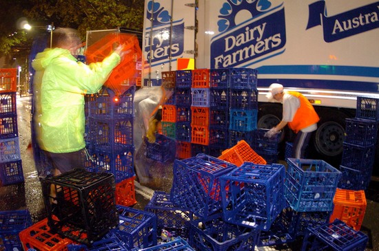 Dairy Farmers Collecting Milk Crates Discarded Editorial Stock Photo ...