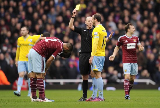 Referee Mike Dean Shows Glenn Murray Editorial Stock Photo - Stock ...