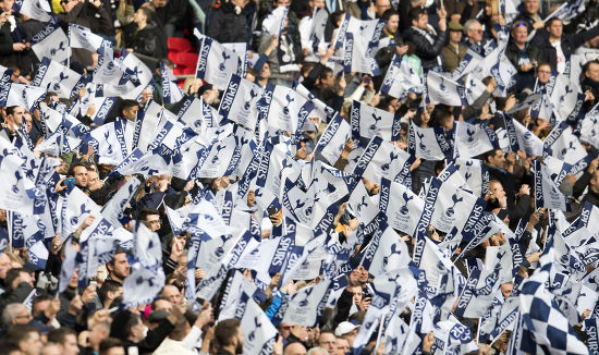 Tottenham Hotspur Fans Wave Their Flags Editorial Stock Photo - Stock ...