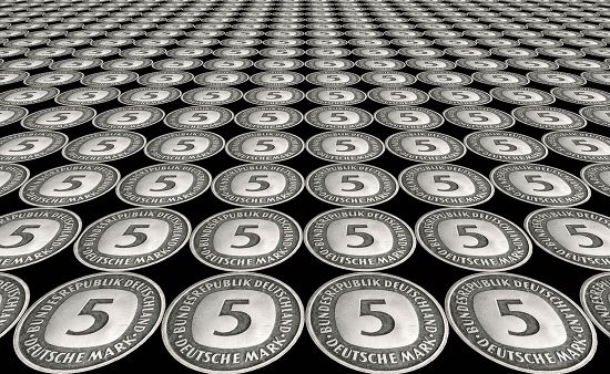 Old Model 5 Dm Coins Deutsche Editorial Stock Photo - Stock Image ...