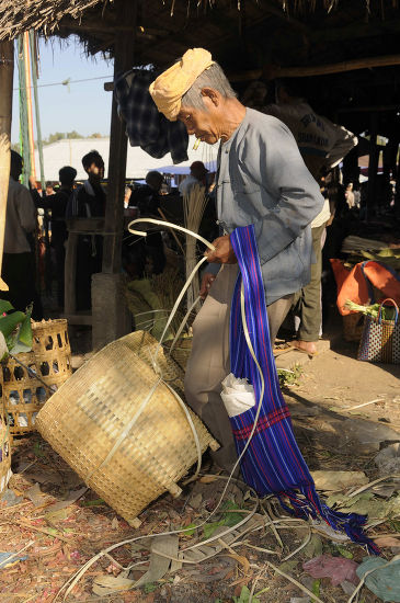 Pao Pao Man Tying Baskets Mangthawk Editorial Stock Photo - Stock Image ...