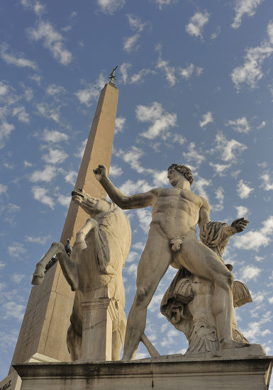 Dioskouroi Statue Obelisk Augustus On Piazza Editorial Stock Photo ...