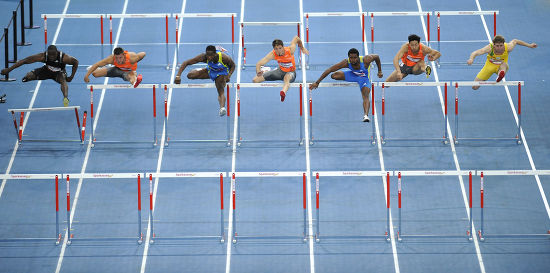 Mens Hurdles Left Right Dwight Thomas Editorial Stock Photo - Stock ...