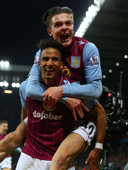 Scott Sinclair Aston Villa Celebrates Scoring Editorial Stock Photo ...