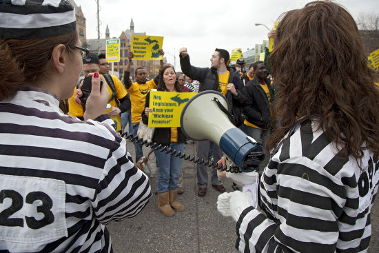 Students Wayne State University Protest State Editorial Stock Photo ...