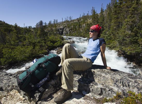 Model Released Young Woman Hiker Backpacker Editorial Stock Photo ...