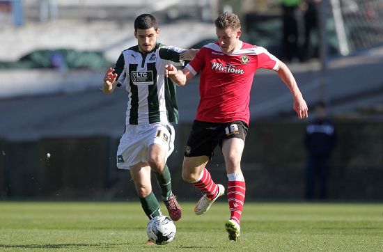Yan Klukowski Newport County Challenged By Editorial Stock Photo ...