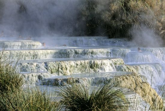 Thermal Baths Travertin Waterfalls Cascate Del - Foto de stock de ...