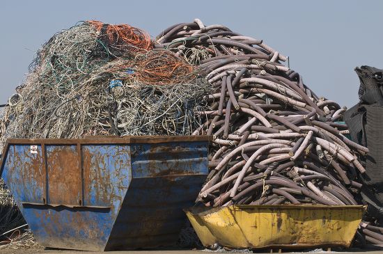 Metal Recycling Containers Filled Cable Waste Editorial Stock Photo ...