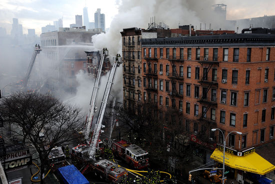 Firefighters Battle Blaze Caused By Explosion Editorial Stock Photo ...