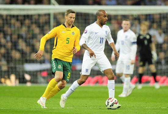 Tomas Mikuckis Lithuania Fabian Delph England Editorial Stock Photo ...