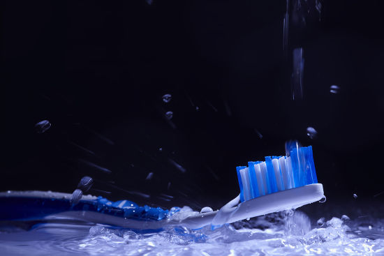 Blue White Toothbrush Surrounded By Water Editorial Stock Photo - Stock ...