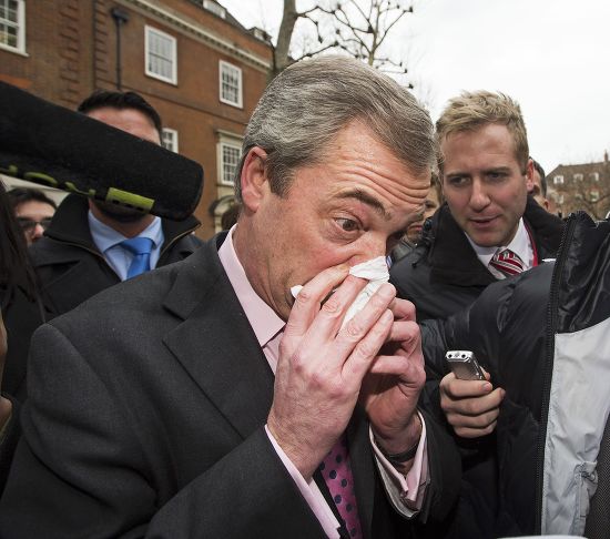 Nigel Farage Blowing His Nose Editorial Stock Photo - Stock Image ...