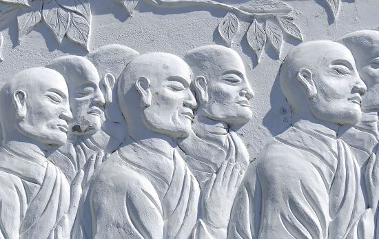 Relief People Praying Foot Statue Temple Editorial Stock Photo - Stock ...