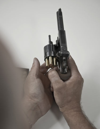 Model Released Man Checking Ammunition His Editorial Stock Photo ...