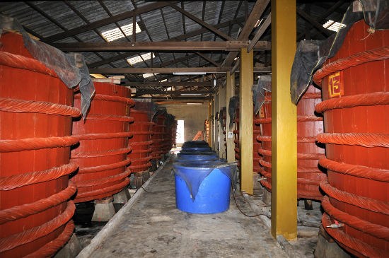 Warehouse Big Red Wooden Barrels Fish Editorial Stock Photo - Stock ...