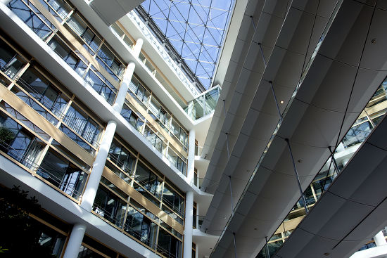 Interior Lobby Atrium Headquarters Pharmaceutical Company Editorial ...