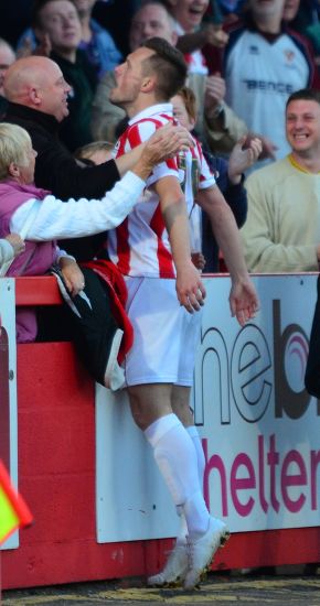 Shaun Harrad Celebrates Fans After Scoring Editorial Stock Photo ...