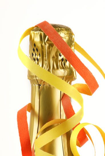 Champagne Bottle Streamers Editorial Stock Photo - Stock Image ...