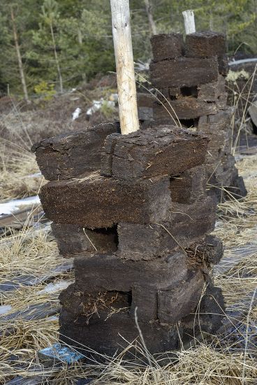 Stacks Peat Sods Left Dry Peat Editorial Stock Photo - Stock Image ...