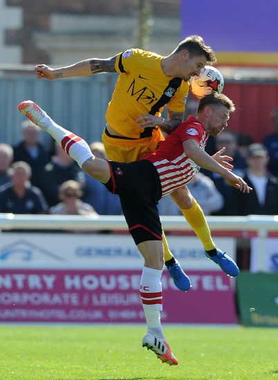 Southend Uniteds Jake Cassidy Challenges High Editorial Stock Photo ...