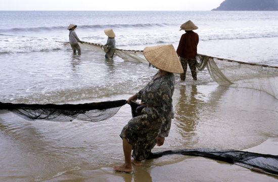 Women Fetching Fishing Nets Dai Lanh Editorial Stock Photo - Stock ...