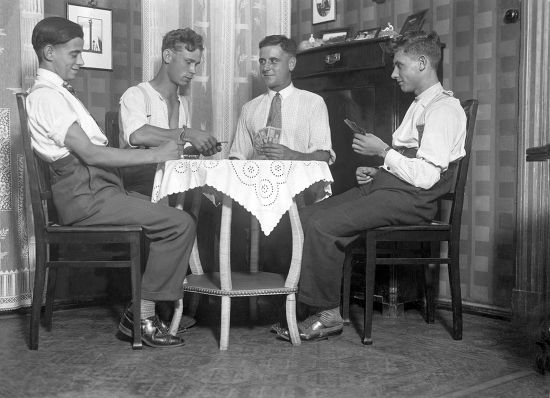 Four Men Playing Cards Historic Photgraph Editorial Stock Photo - Stock ...