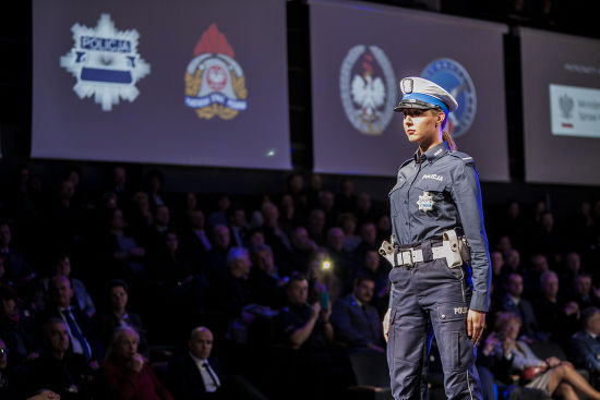 Model Wearing Police Uniform On Catwalk Editorial Stock Photo - Stock ...