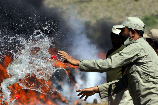 Pakistani Soldier Throws Bottles Liquor Into Editorial Stock Photo ...