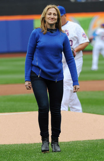 Edie Falco Throws Out First Pitch Editorial Stock Photo - Stock Image ...