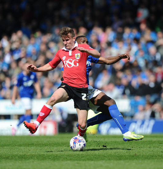 Bristol Citys Joe Bryan Tackles Chesterfields Editorial Stock Photo ...