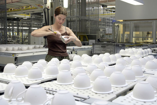 Employee Checking Cups Warehouse Crockery Production Editorial Stock ...