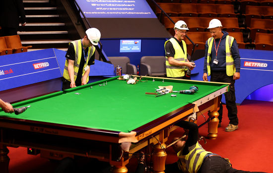 Workman Start Take Apart Both Tables Editorial Stock Photo - Stock ...