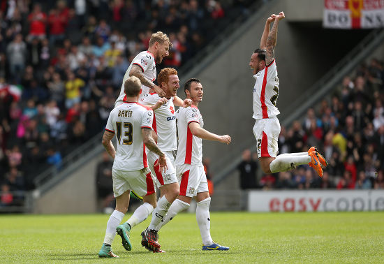Mk Dons Dean Lewington Celebrates His Editorial Stock Photo - Stock ...