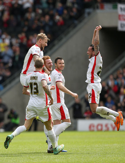 Mk Dons Dean Lewington Celebrates Second Editorial Stock Photo - Stock ...