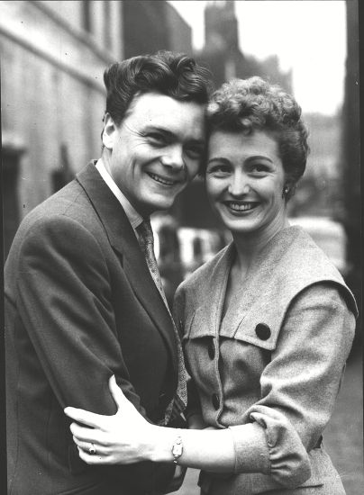 Actor Bernard Fox His Fiancee Actress Redaktionelles Stockfoto ...