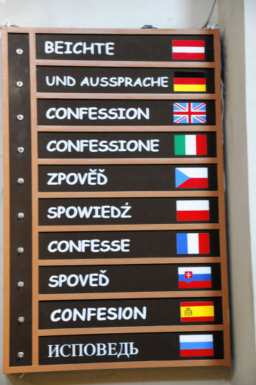 Sign Different Languages Kapuzinerkirche Church Vienna Editorial Stock ...
