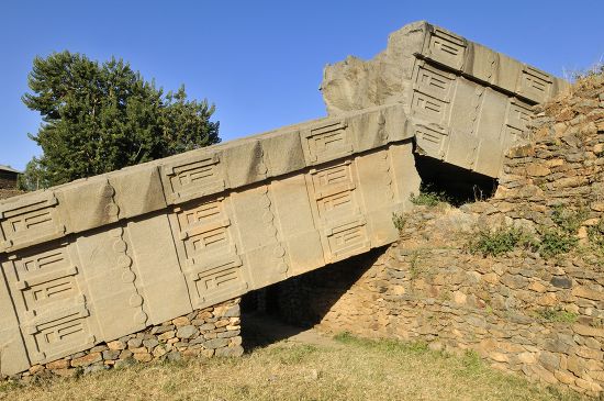 Fallen Broken Axumite Stele Axum Tigray Editorial Stock Photo - Stock ...