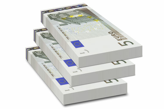 Bundles 5 Euro Bank Notes Editorial Stock Photo - Stock Image ...
