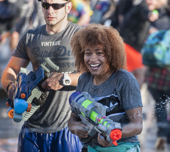 Giant Water Fight Bristols Millennium Square Editorial Stock Photo ...