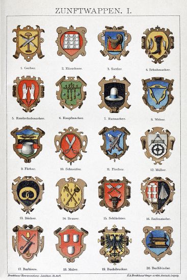 Old Guild Emblems Symbols Craft Guilds - Foto de stock de contenido ...