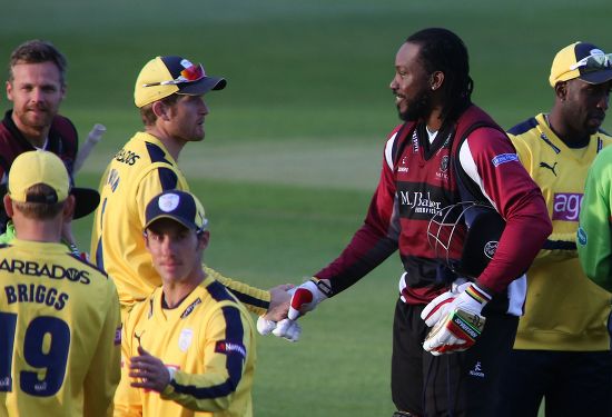 Chris Gayle Shakes Hands Hampshire Team Editorial Stock Photo - Stock ...