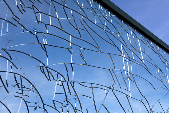 Broken Safety Glass Panel Editorial Stock Photo - Stock Image ...