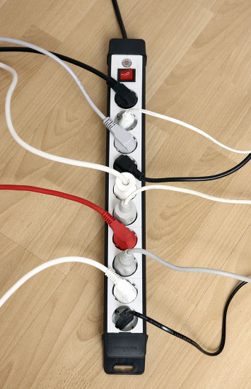 Multiple Outlet Strip Connection Multiple Electrical Editorial Stock ...